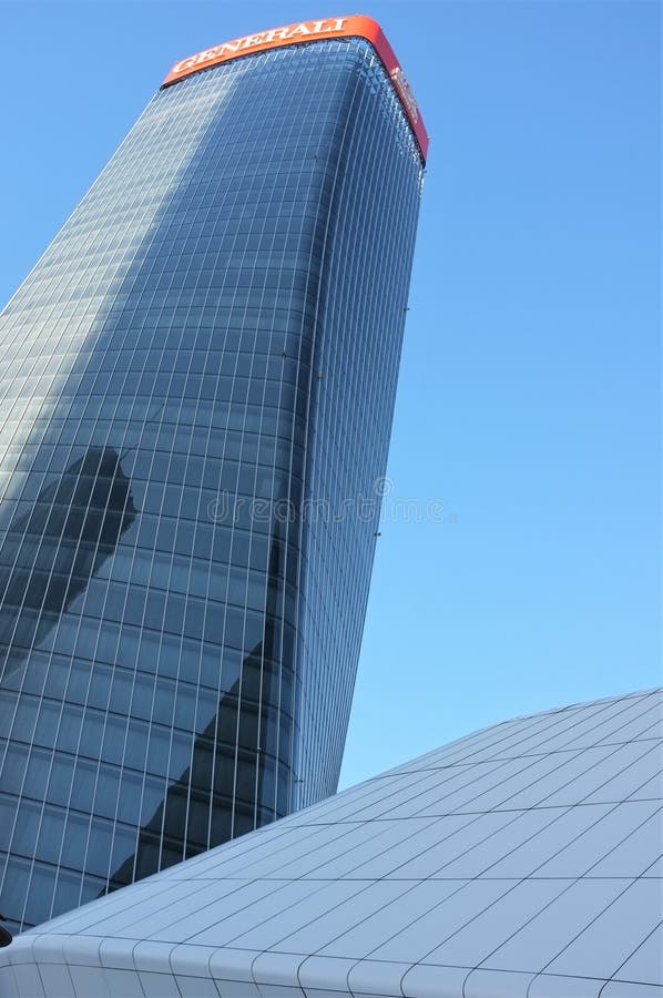 Generali Tower in Milan editorial stock image. Image of european ...