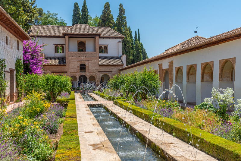 Generalife Palace in Granada, Spain Stock Image - Image of tourist ...