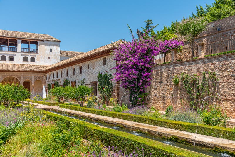 Generalife Palace in Granada, Spain Stock Photo - Image of cityscape ...