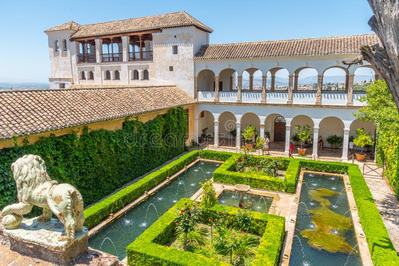 Generalife Palace in Granada, Spain Stock Photo - Image of arcade ...