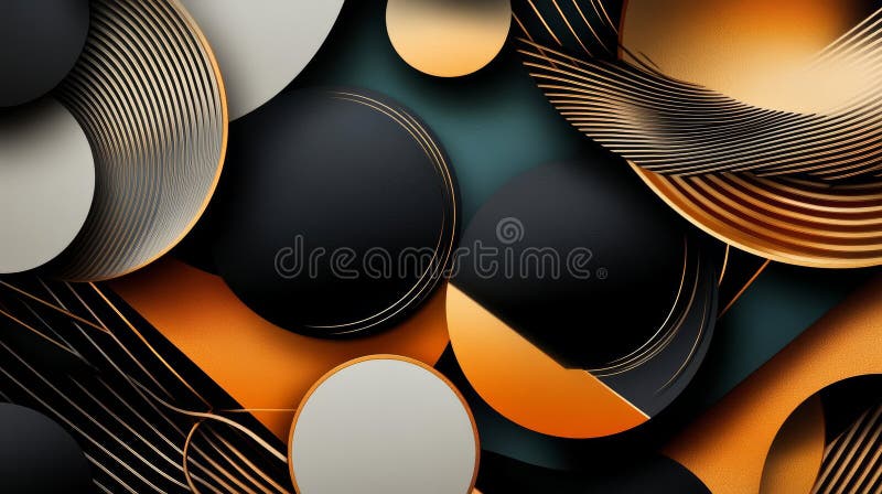 Generate an Abstract Geometric Design with Concentric Circles and Sharp ...
