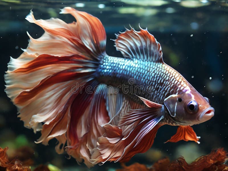 Betta Fish with Thick and Distinctive Fins Stock Illustration ...