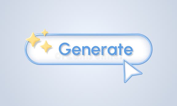 Generate AI Button with Star Icons. Command Line for Entering Ideas for ...