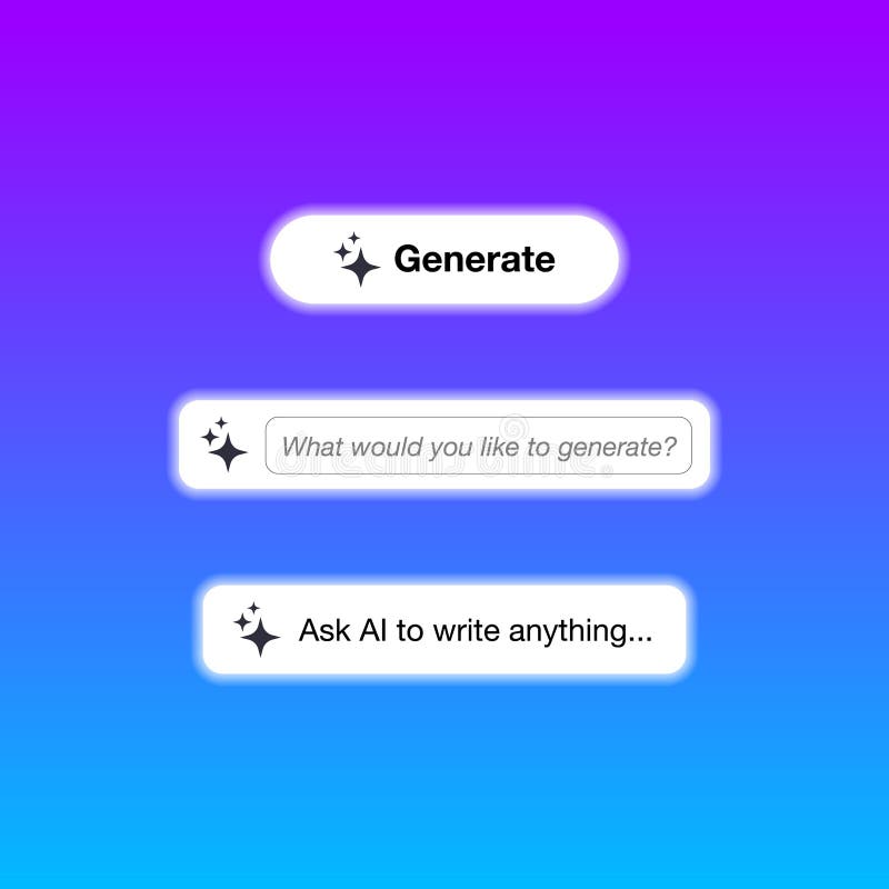 Generate AI Buttons Template Stock Vector - Illustration of creative ...