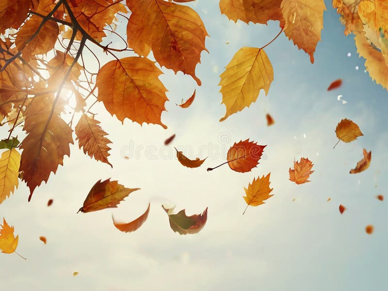 Dry Leaves are Falling, a Sign of Autumn Stock Illustration ...