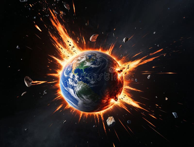 Epic and Dramatic Visualization of Planet Earth Exploding in Space ...