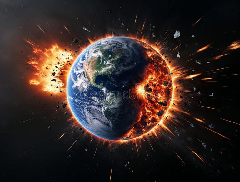 Epic and Dramatic Visualization of Planet Earth Exploding in Space ...