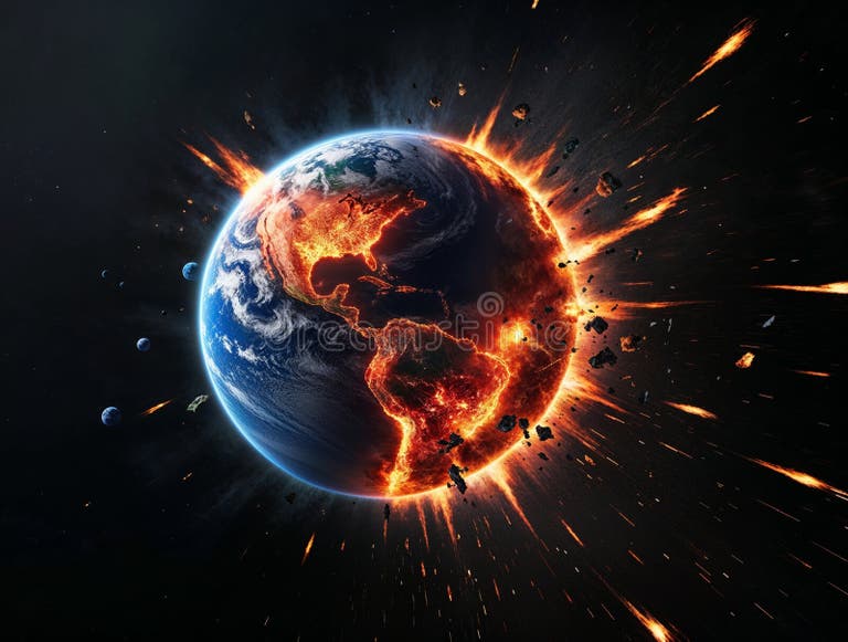 Epic and Dramatic Visualization of Planet Earth Exploding in Space ...