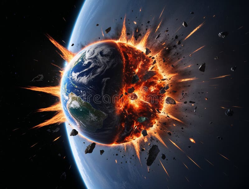Epic and Dramatic Visualization of Planet Earth Exploding in Space ...