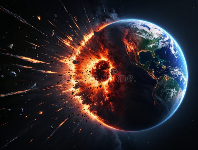Epic and Dramatic Visualization of Planet Earth Exploding in Space ...