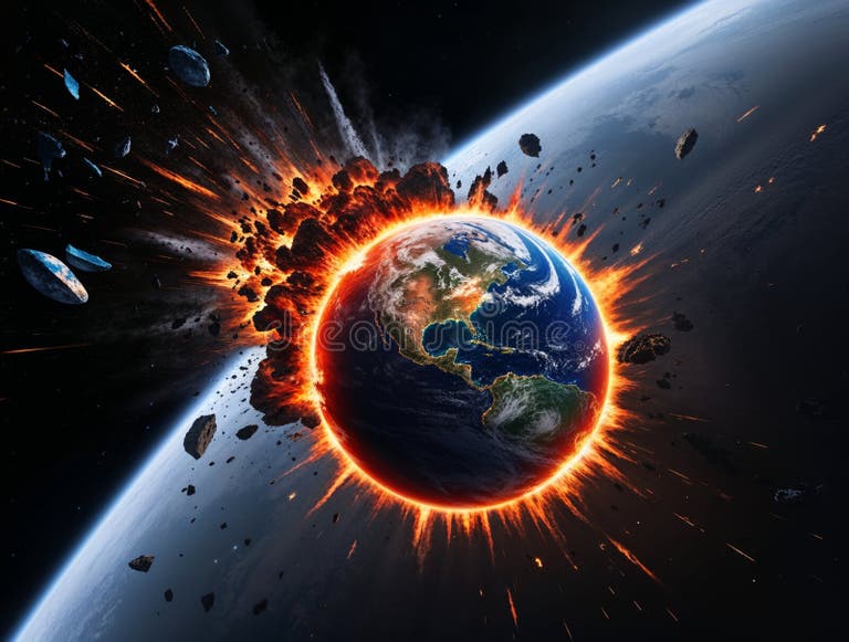 Epic and Dramatic Visualization of Planet Earth Exploding in Space ...