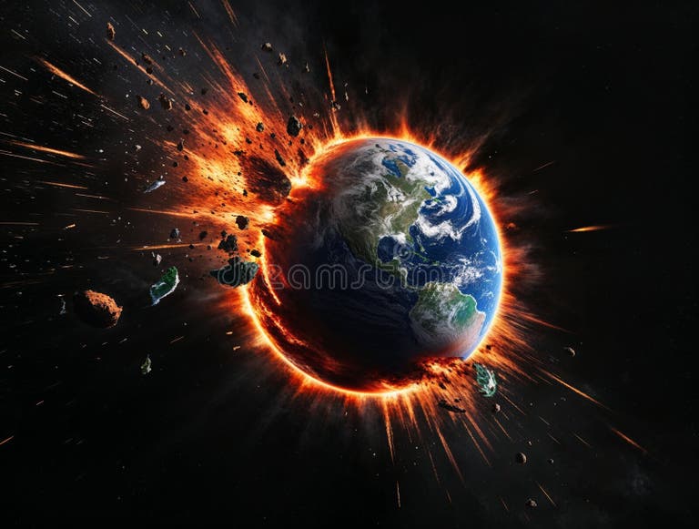 Epic and Dramatic Visualization of Planet Earth Exploding in Space ...