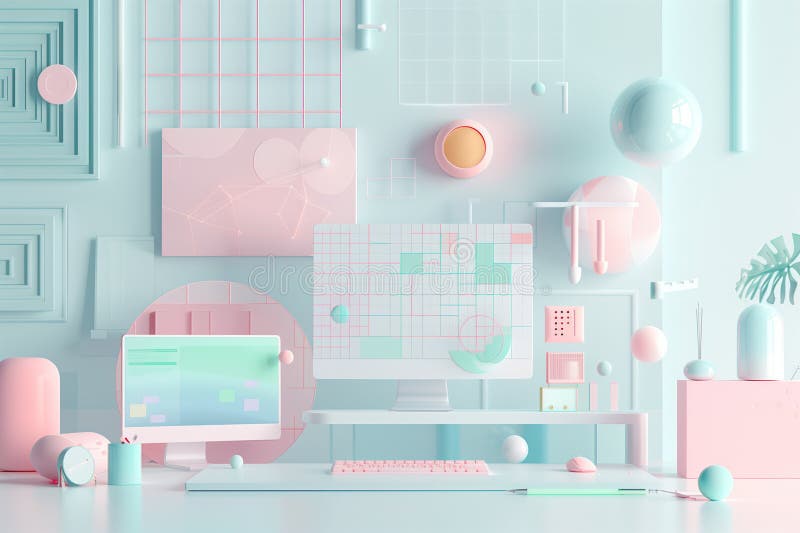 Generate ai stock illustration. Illustration of office - 345829570