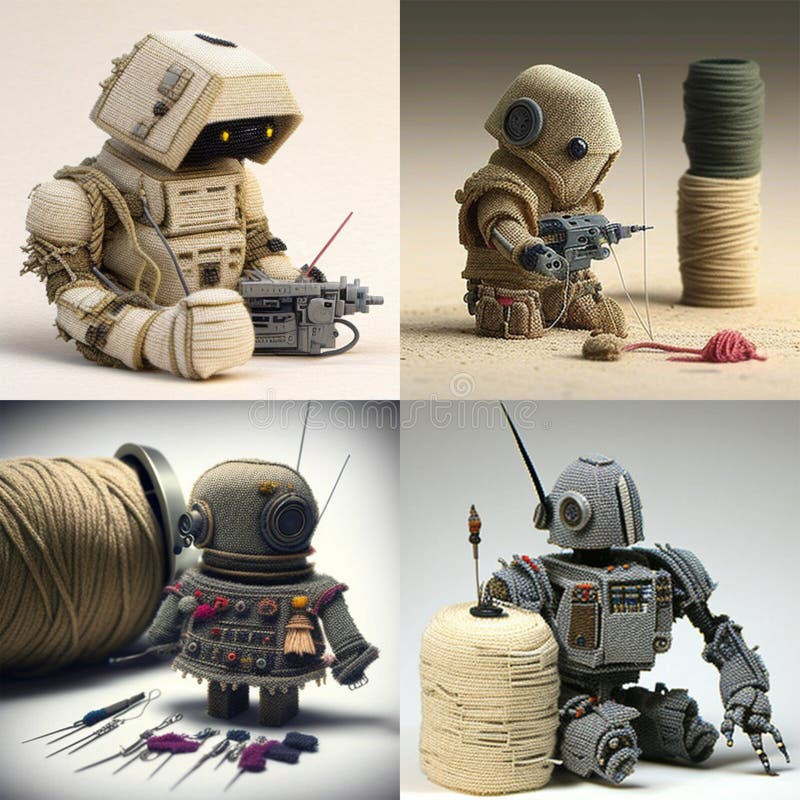 Generate Ai Machine Embroidery Modern Luxury Robot Stock Illustration ...