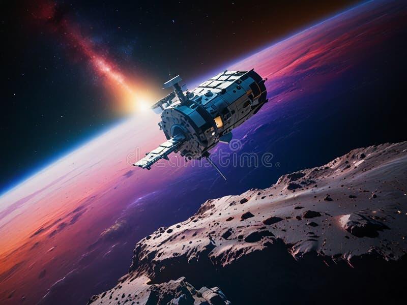 An Object in Space that Resembles a Satellite Stock Illustration ...