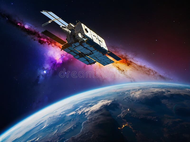 An Object in Space that Resembles a Satellite Stock Illustration ...