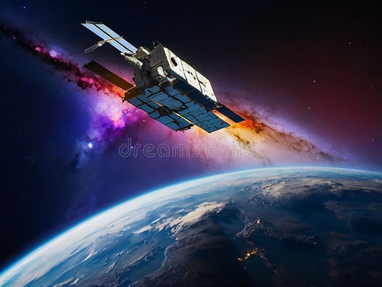 An Object in Space that Resembles a Satellite Stock Illustration ...