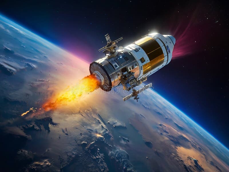 An Object in Space that Resembles a Satellite Stock Illustration ...