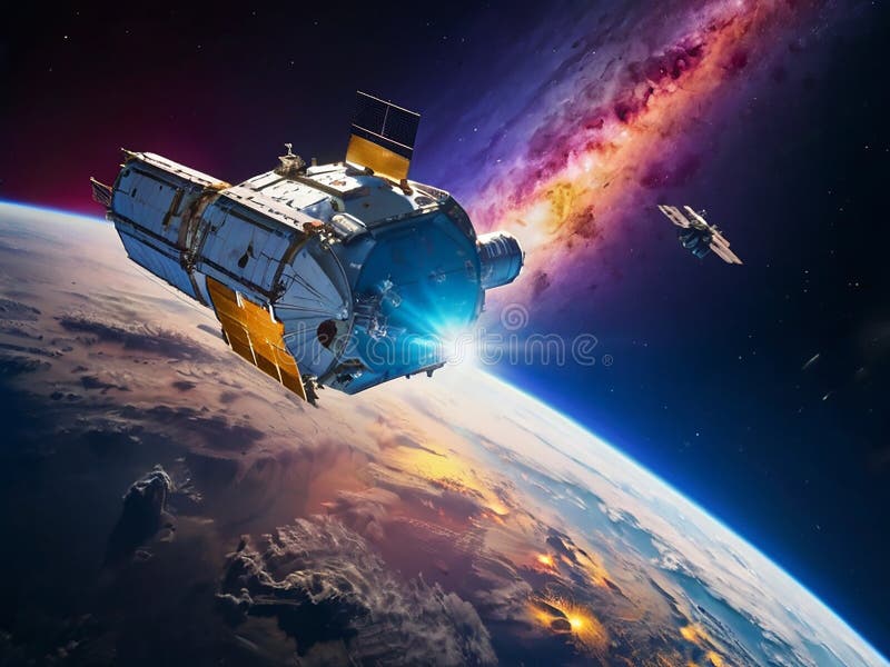 An Object in Space that Resembles a Satellite Stock Illustration ...