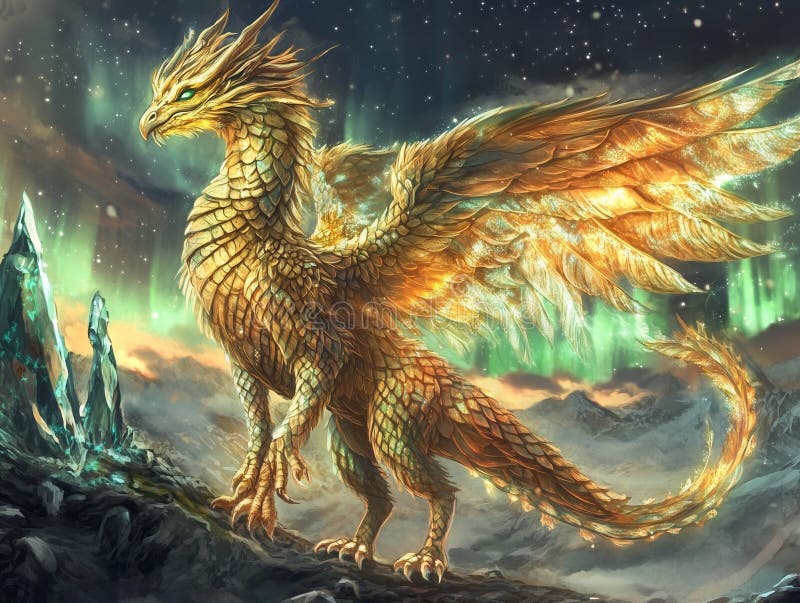 A Stunning Depiction of a Mythical Creature, Blending Elements of ...
