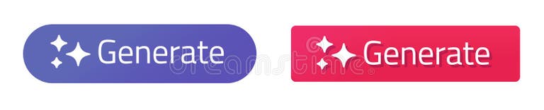 Generate Ai Tech Button with Magic Stars Icon Vector Graphic ...