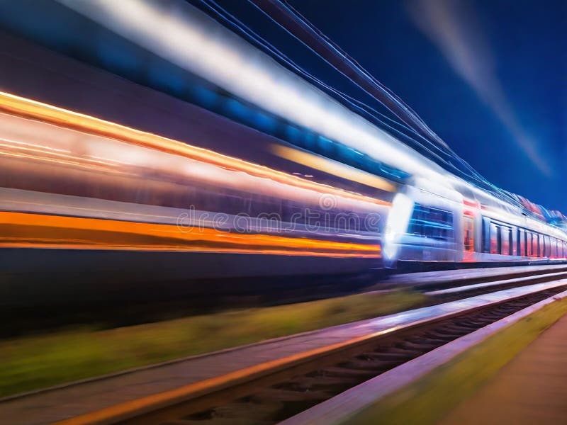 A Train Was Taken Using Long Exposure Photography Techniques Stock ... A Train Was Taken Using Long Exposure Photography Techniques Stock ...