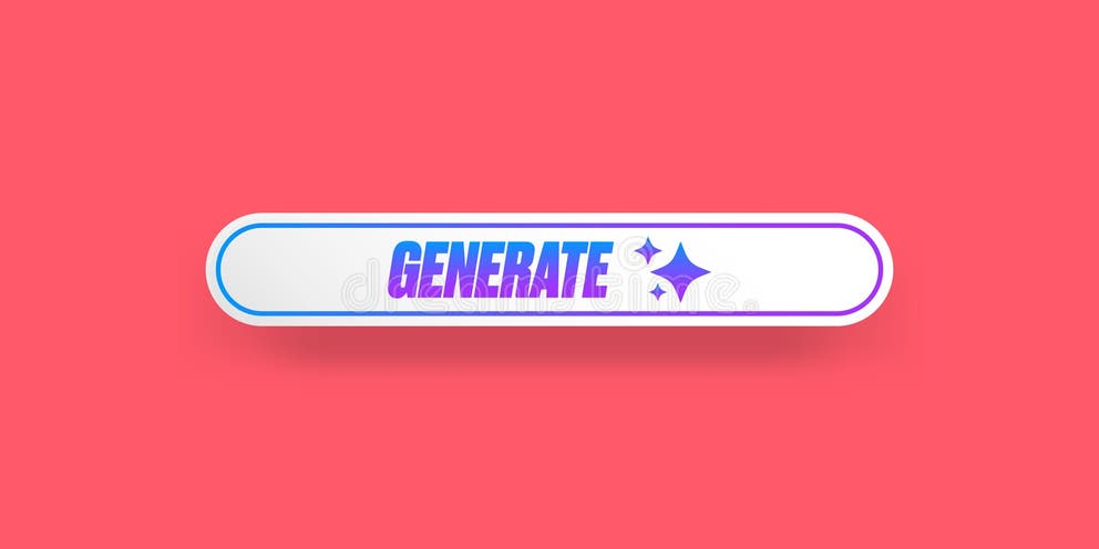 Generate Button Vector Clean White UI Element with Sparkle Icons on ...