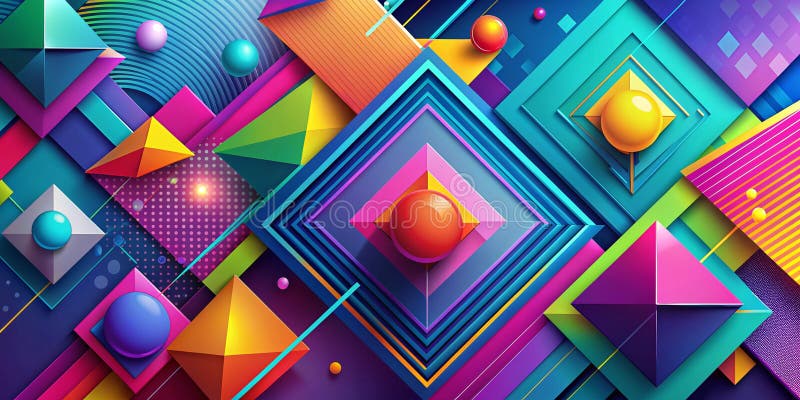 Generate a Dynamic Abstract Background Featuring Geometric Shapes and ...