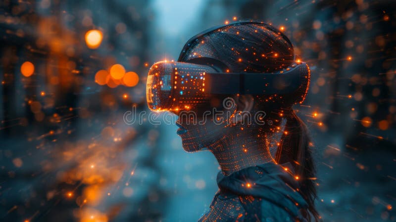 Generate a Futuristic Depiction of VR Goggles Users Interacting with ...