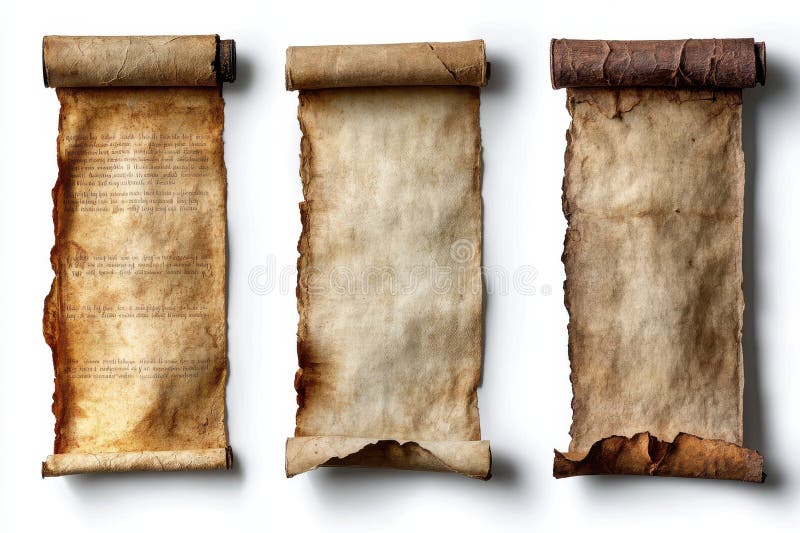 Generate a High-resolution Digital Image of Four Ancient Scrolls Stock ...