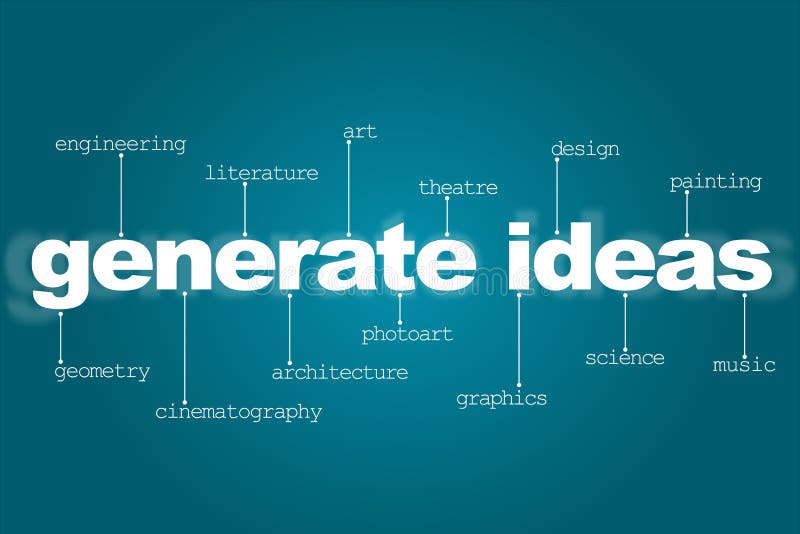 Generate Ideas for Creativity Stock Image - Image of text, generation ...