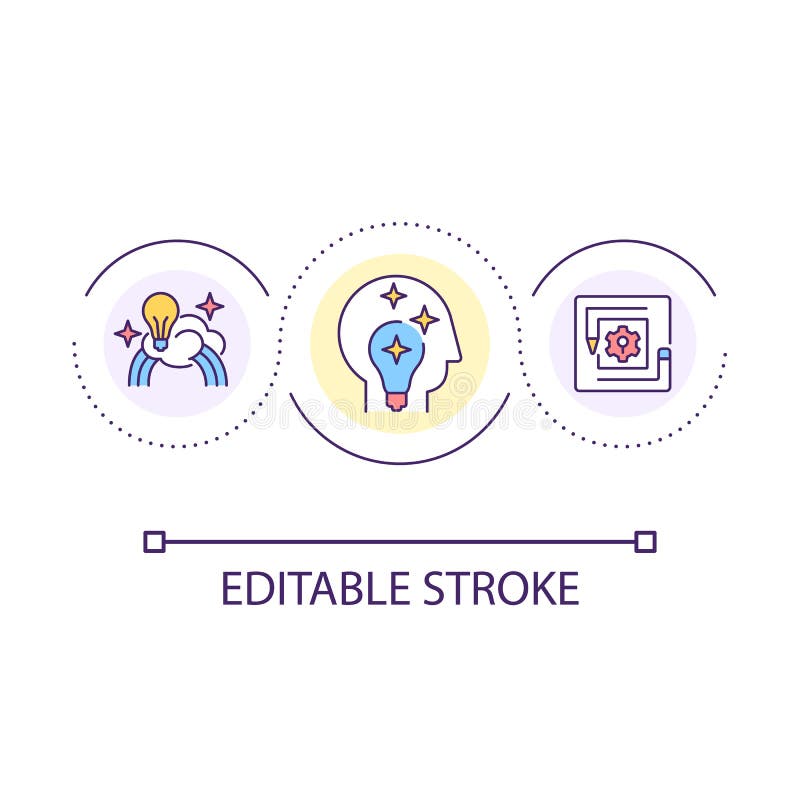 Generate Ideas Loop Concept Icon Stock Vector - Illustration of outline ...