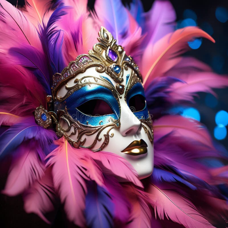 Generate an Imaginative Rendering of a Masquerade Mask Adorned with ...
