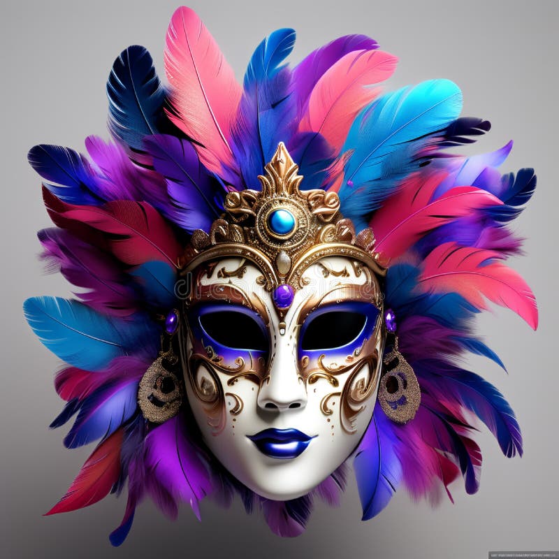 Generate an Imaginative Rendering of a Masquerade Mask Adorned with ...