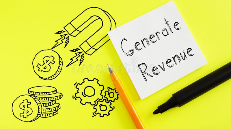 Generate Revenue is Shown Using the Text Stock Image - Image of ...