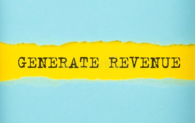 GENERATE REVENUE Text on the Torn Paper , Yellow Background Stock Photo ...