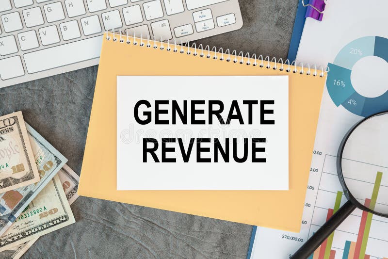 GENERATE REVENUE is Written in a Document on the Office Desk, Keyboard ...