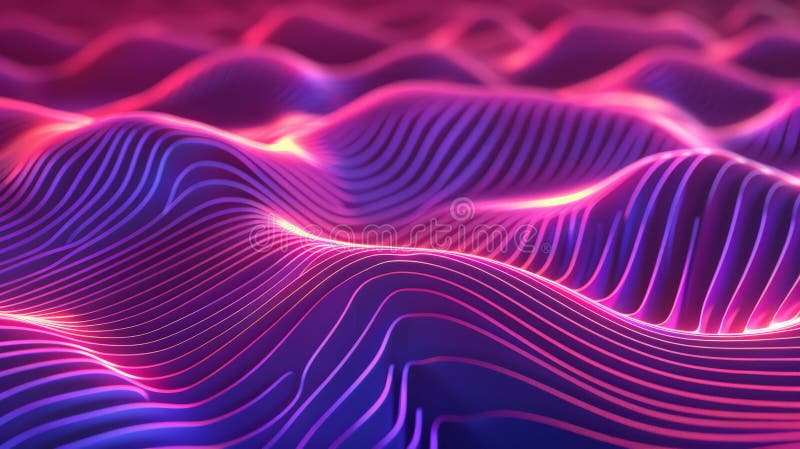 Generate a Wave Background with a Sleek Neon Effect, Highlighting ...