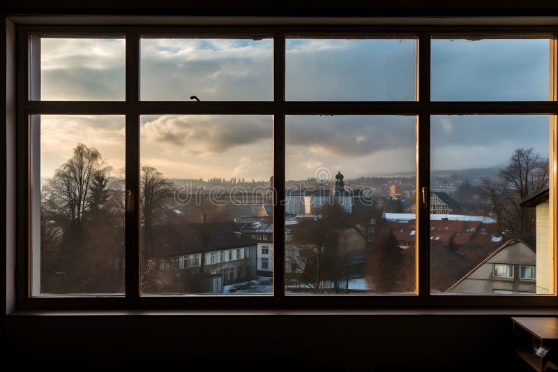 A View of a City from a Window.Window View from University Window ...