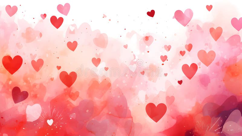 A Painting of Many Hearts Floating in the Air. Abstract White Hearts ...