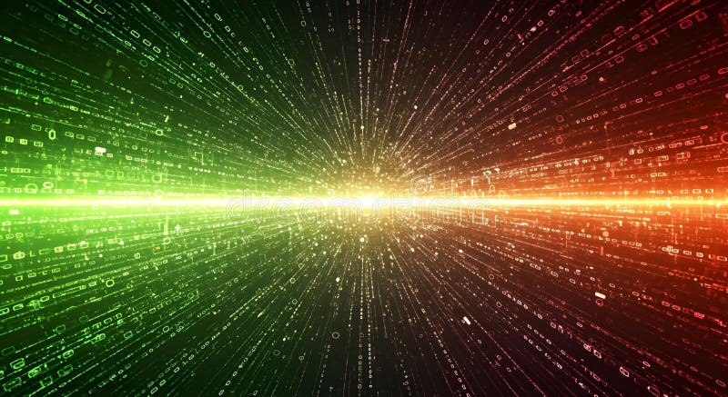 Glowing Binary Code in a Vibrant Futuristic Style Gradient Stock Illustration - Illustration of ...