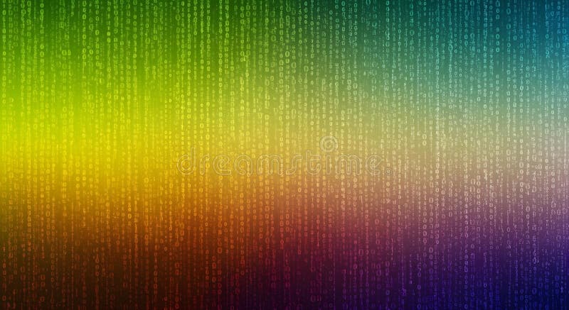 Glowing Binary Code in a Vibrant Futuristic Style Gradient Stock Illustration - Illustration of ...