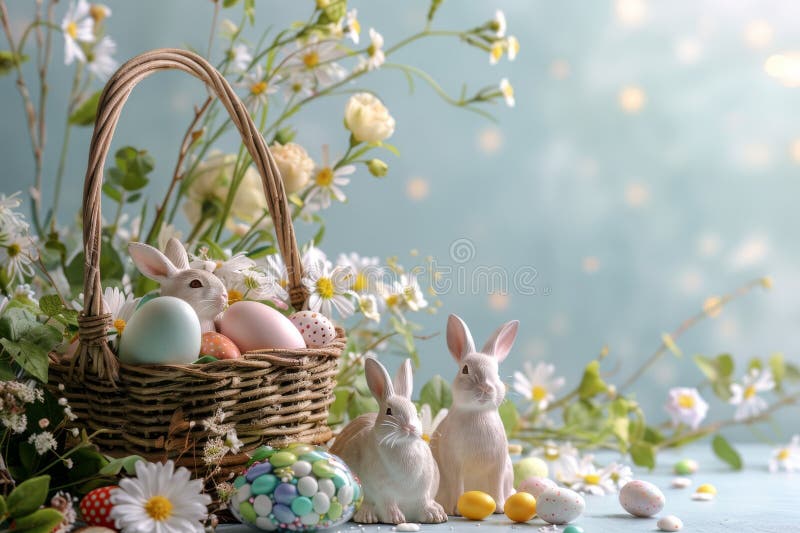 Happy Easter Ash Eggs Easter Surprise Basket. White Procession Bunny ...