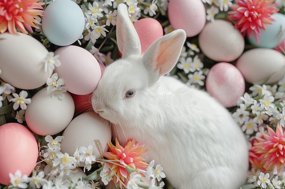 Happy Easter Celebratory Note Eggs Daylight Basket. White Parade Float ...