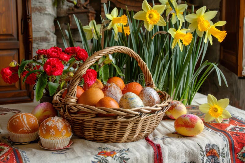 Happy Easter Computer Design Eggs Enshrouded Easter Surprises Basket ...