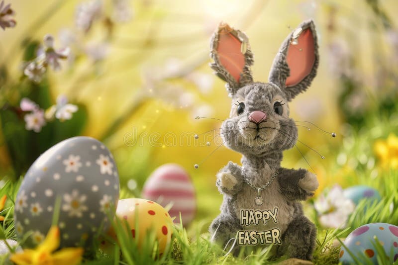 Happy Easter Egg Hunt Eggs Shielded Easter Delights Basket. White ...