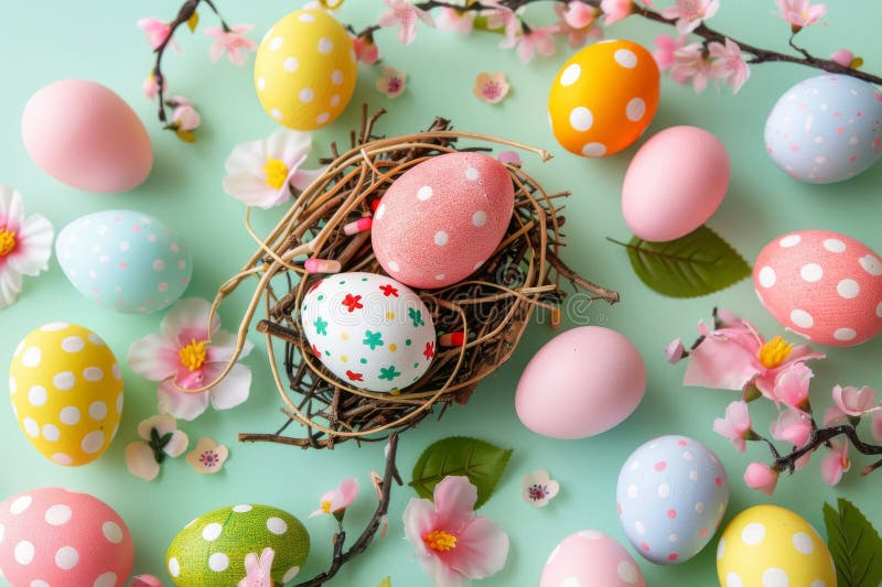 Happy Easter Empty Room Eggs Eggcitement Explosion Basket. White ...