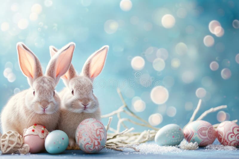 Happy Easter Full of Cheer Eggs Happy Basket. White Easter Dinner Bunny ...