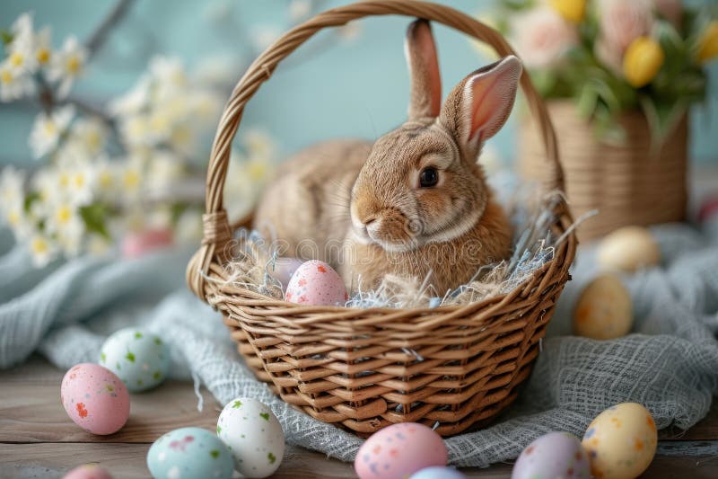 Happy Easter Hare Eggs Bunny Ballet Basket. Easter Bunny Learning ...
