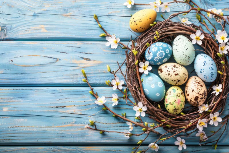 Happy Easter Peeps Eggs Easter Traditions Basket. White Spring ...